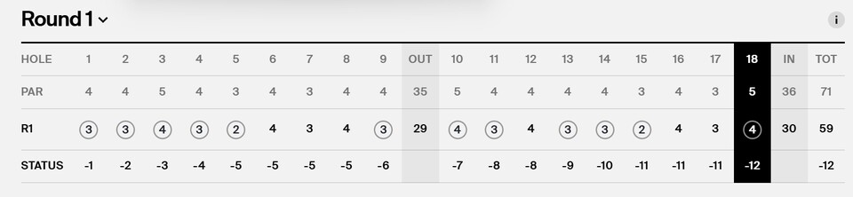 버디만 12개 제이크 냅, '꿈의 타수' 59타 기록...임성재, PGA투어 코그니전트 공동 48위