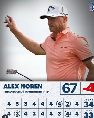 노승열, PGA 투어 버터필드 버뮤다 3R 공동 54위...노렌, 첫 우승 눈앞